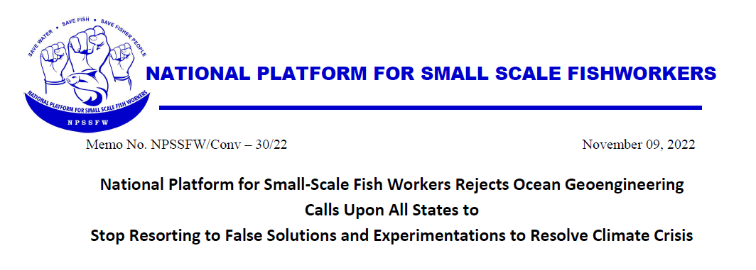 National Platform for Small Scale Fish Workers